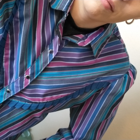 Circle T | Tops | Vintage Circle T Snap Front Long Sleeve Blouse | Poshmark